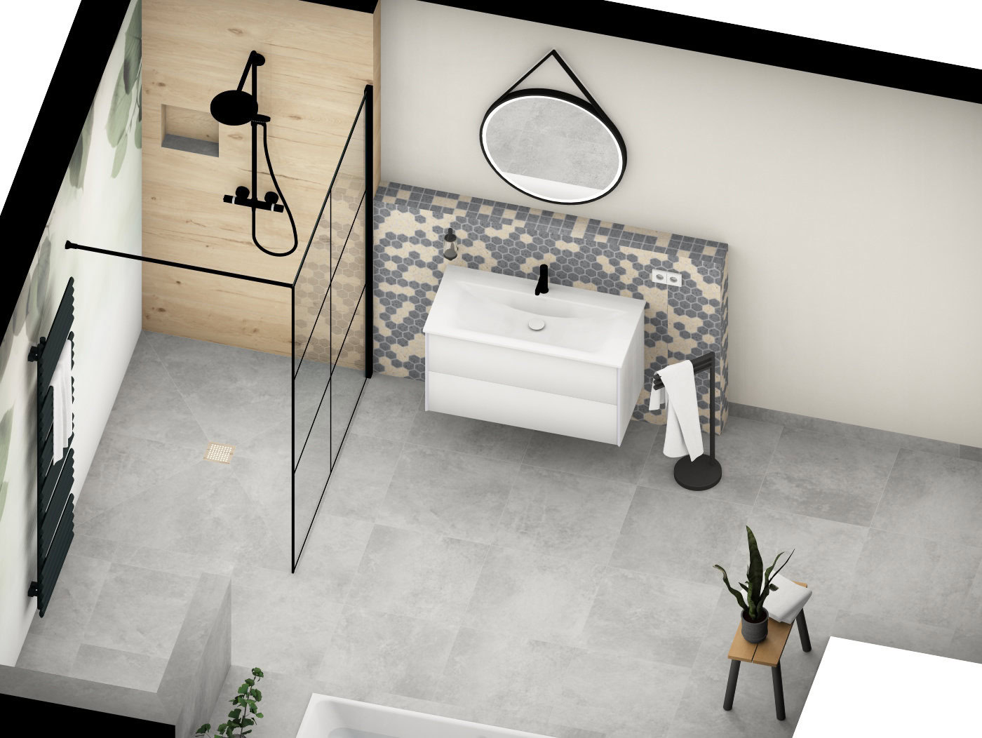 Bad halbhoch gefliest modern - Inspirationen für Ihr Bad